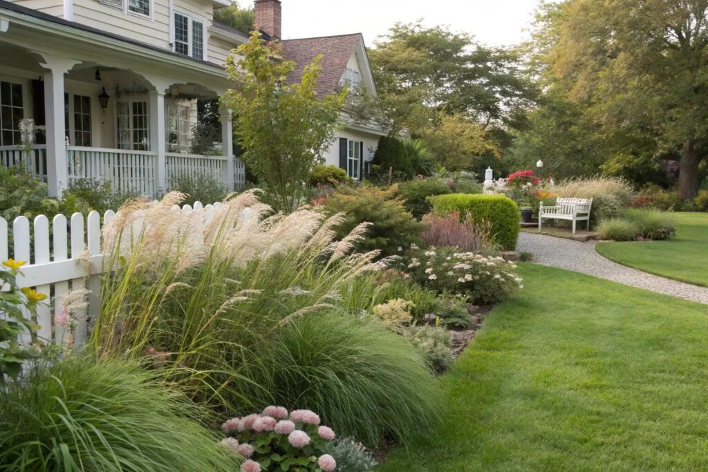 19+ Inspiring Border Landscaping Ideas with Ornamental Grasses