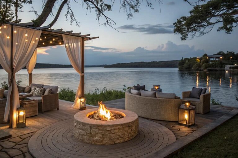 17+ Inspiring Lakeside Fire Pit Ideas