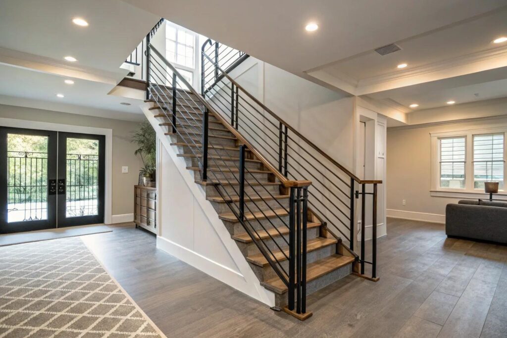 16+ Stylish Open Basement Stair Railing Ideas