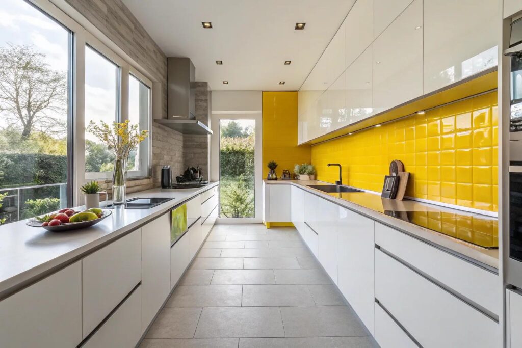 17+ Vibrant Yellow Backsplash Kitchen Ideas